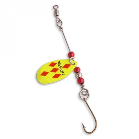 Single Blade Prescott Spinner Panfish Rig in (315) Yellow / Red 5 ...