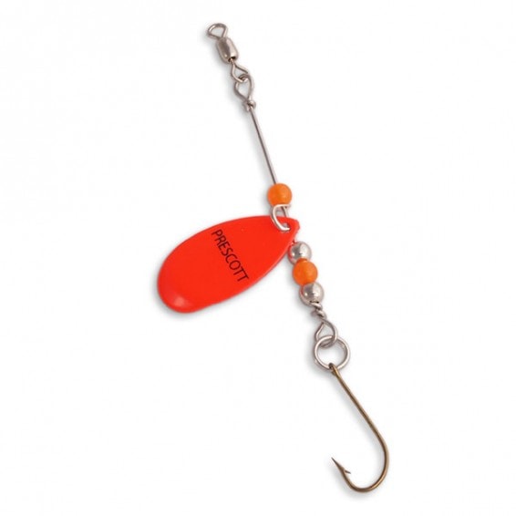 Single Blade Prescott Spinner Panfish Rig in (89) Fluorescent Red ...