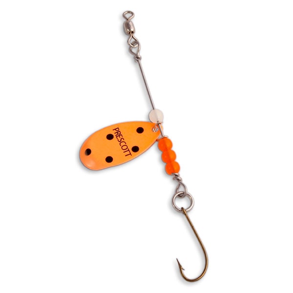 Single Blade Prescott Spinner Panfish Rig in (218) Lazerglow Orange ...